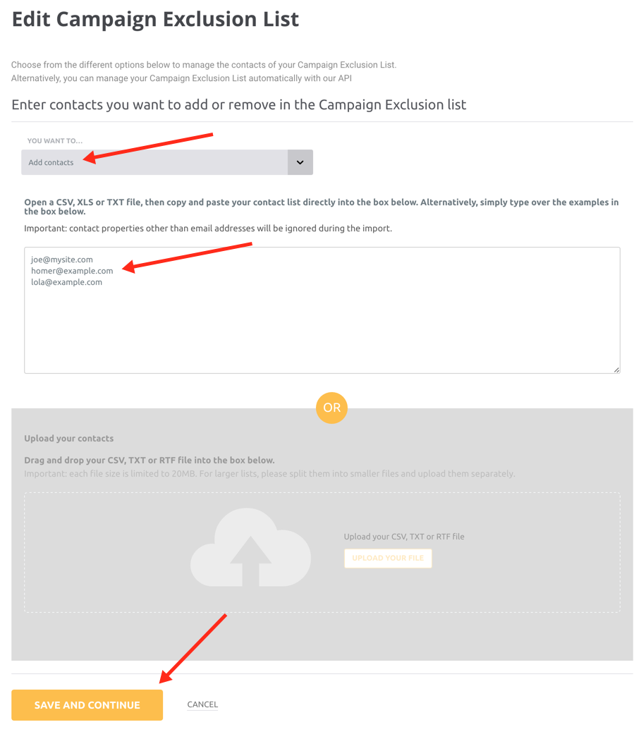 Campaign Exclusion List – Mailjet Help Center