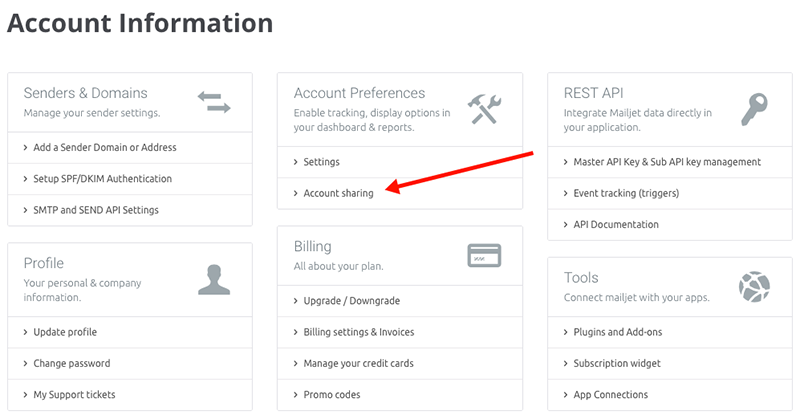 Account Sharing – Mailjet Help Center